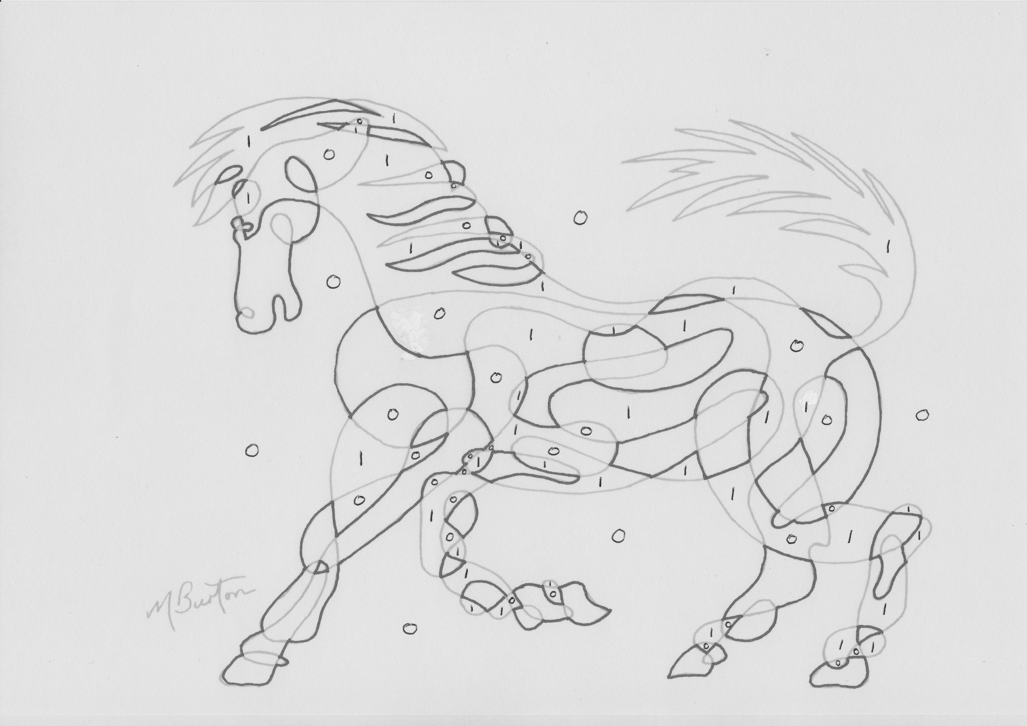 Colour Sequence on Continuous Line Drawing | Mick Burton