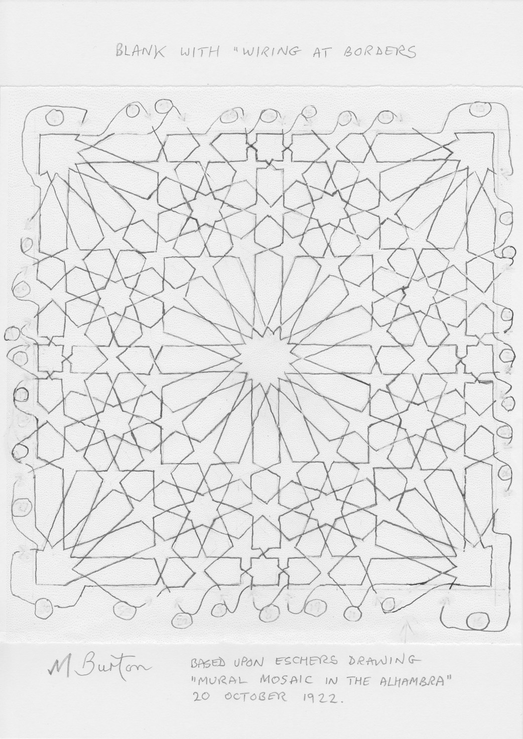 Escher Islamic Mosaic Continuous Lines, Create and Change Border. STAGE ...