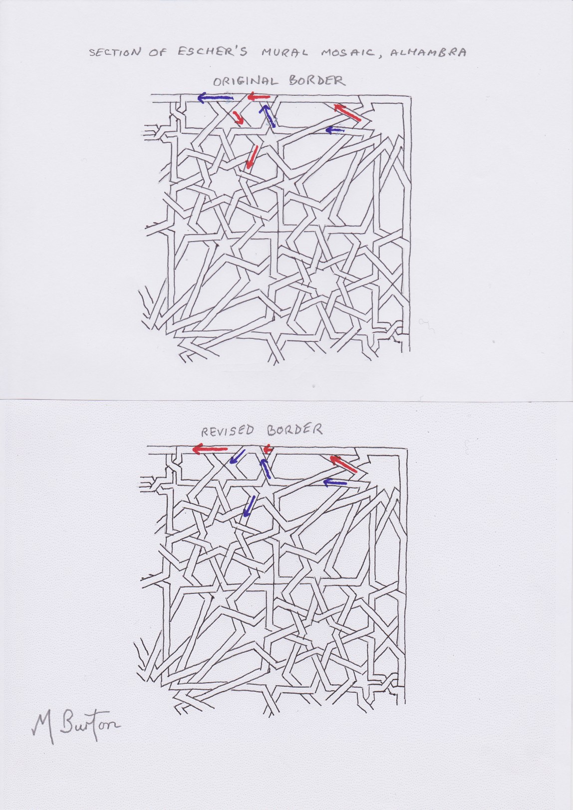 Escher Islamic Mosaic Change to One Continuous Line. STAGE 5. | Mick Burton