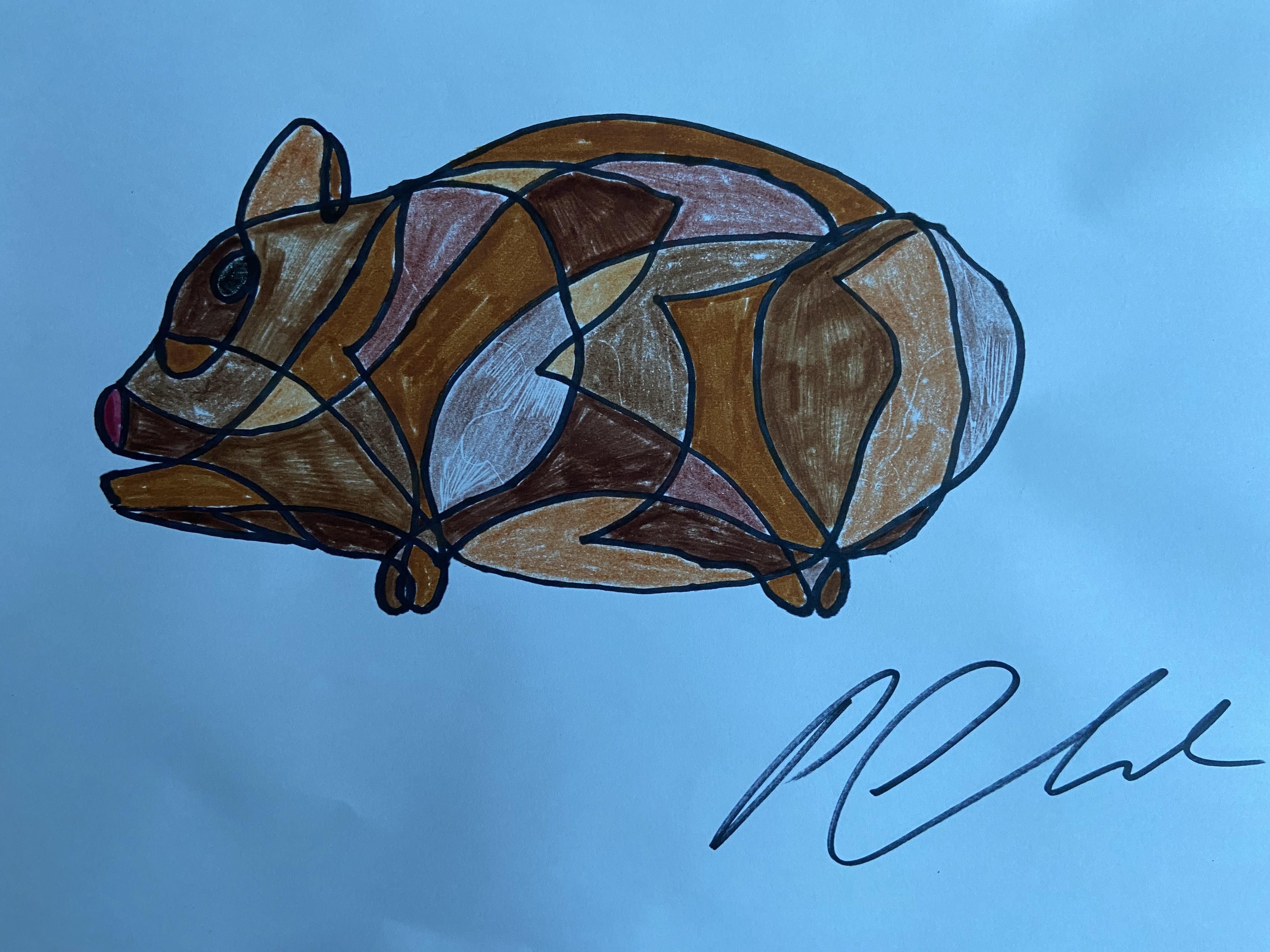 Continuous Line Drawing in Colour by Logan Clarke. | Mick Burton